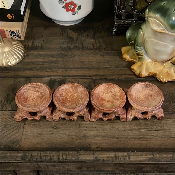 Accents | Set Of 4 Carved Wood Display Stands | Poshmark